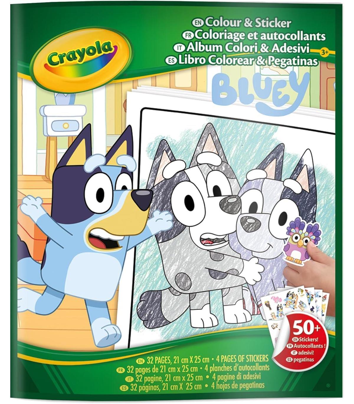 Bluey Libro Para Colorear + Stickers